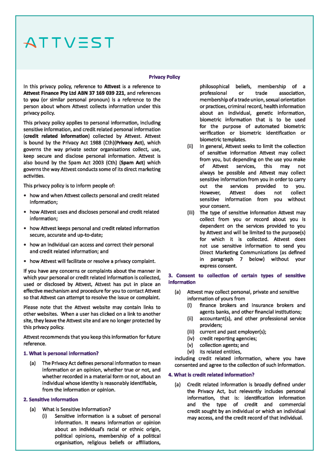 Documents – Attvest Finance